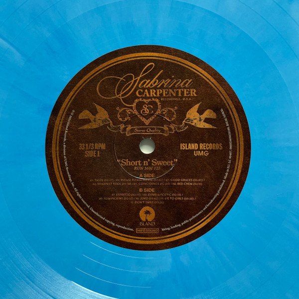 SABRINA CARPENTER "Short N` Sweet" (BLUE LP) - купить виниловую ...
