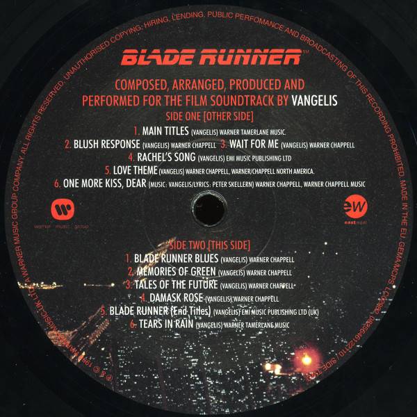 Виниловая пластинка VANGELIS "Blade Runner" (OST LP). Цена. Фото ...