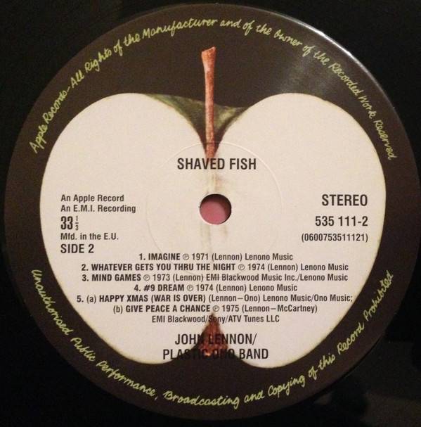 JOHN LENNON / PLASTIC ONO BAND "Shaved Fish" (LP) - купить виниловую ...
