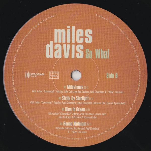 Виниловая пластинка MILES DAVIS "So What" (LP). Цена - 1 999 руб.. Фото ...